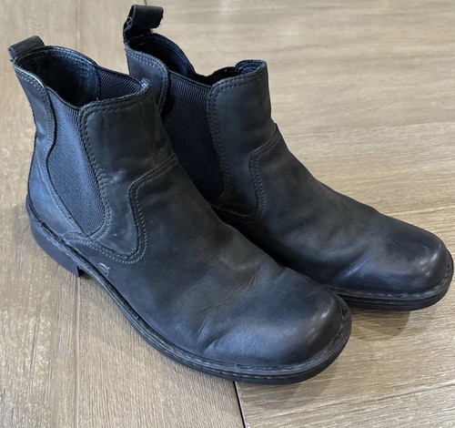 BORN Black Leather Pull On M3365 CHELSEA Ankle Boots 45.5 Mens Sz 11.5 ...