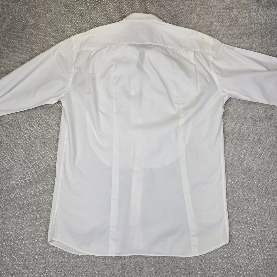 BLANCO NERO White Cotton Tuxedo Shirt Lay Down Collar Double Cuff Men ...