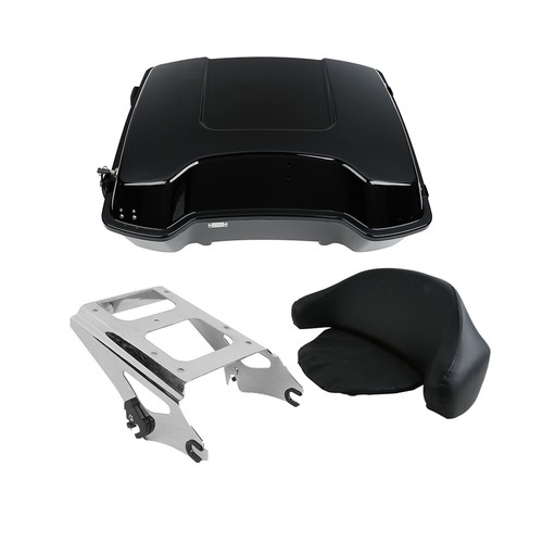 Vivid Black Chopped Pack Trunk Pad Mount Fit For Harley Tour Pak ...