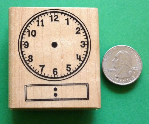 Digital Clock Teacher's Rubber Stamp, wood mounted | eBay