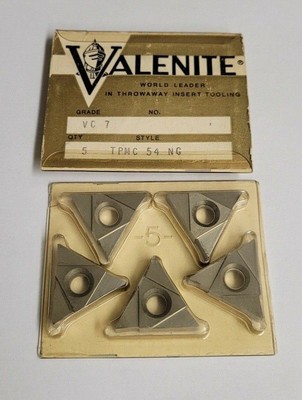 VALENITE TPMC 54 NG VC 7 Carbide Inserts 5 Pcs Turning Lathe Tools Mill ...
