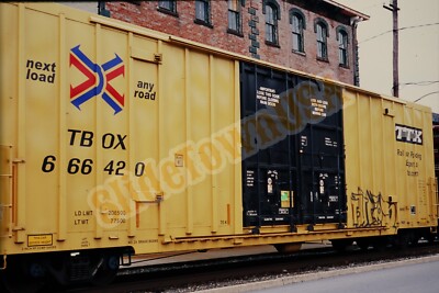 Vtg 2008 Train Slide 666420 Boxcar Tbox TTX Sunbury PA X4B152 | eBay