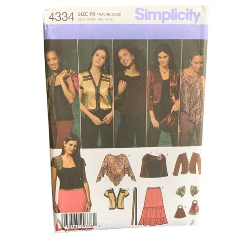 Simplicity 4334 Sewing Pattern For Misses' Tops & Skirts Sizes 14-22 ...