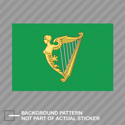 Green Harp Flag Sticker Decal Vinyl flag of the united irishmen wolfe ...