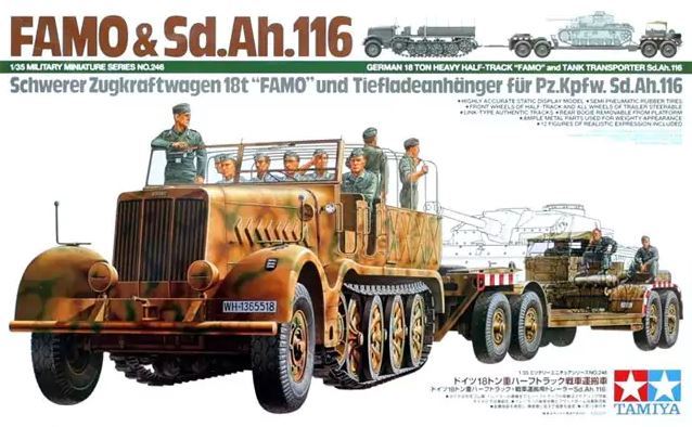 Tamiya 35246 1/35 Model Kit WWII German Sd.Kfz.9 Famo & Ah.116 Tank ...