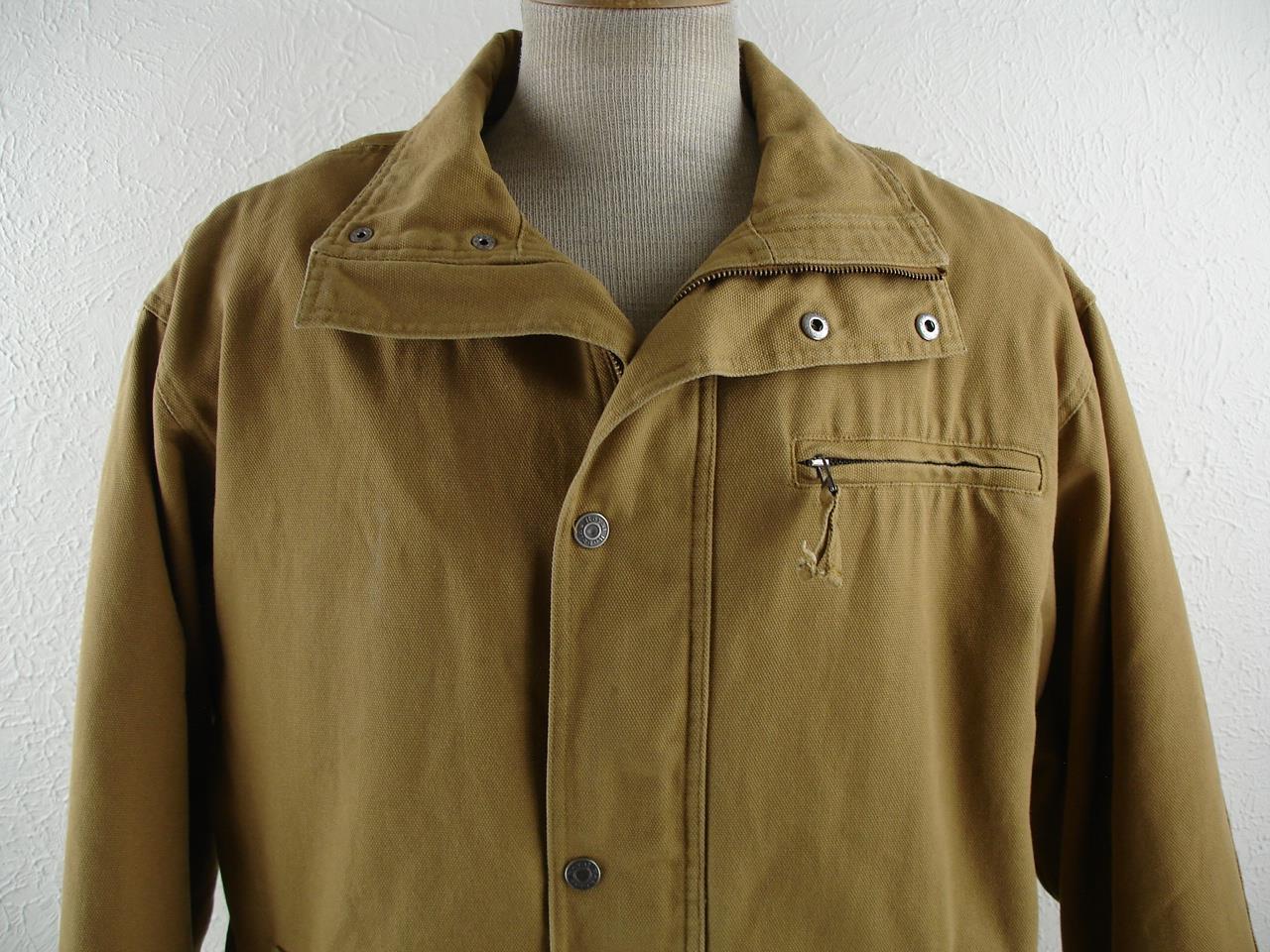 Men's M Royal Robbins Fleece Lined Jacket Tan Field Canvas Removable ...
