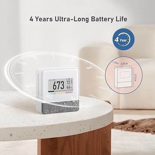 Detector de CO2 portátil con Bluetooth, monitor inteligente de calidad ...