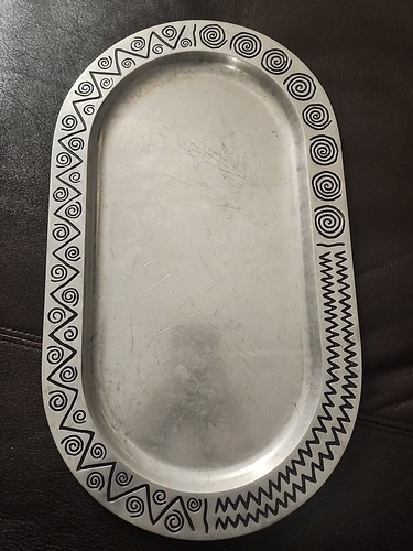 Wilton Armetale Reggae Pewter Large Oval Serving Tray Platter 18 x 10. ...