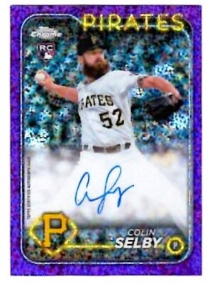 COLIN SELBY Pirates ~ 2024 Topps Chrome Purple Speckle REF AUTOGRAPH ...
