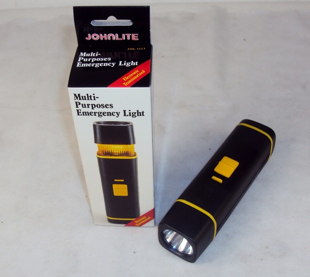 Johnlite Emergency Flashlight W/flashing Amber Lens & Magnetic Mount ...