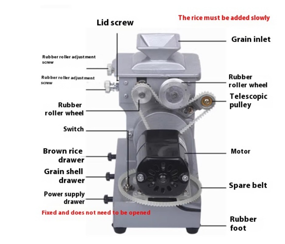 JLGJ-45 Electric Rice Husk Remover Rice Husk Remover for Rice Grains ...