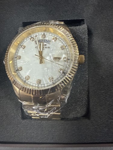 Oniss Men’s Gold Face Watch With Day And Date | eBay