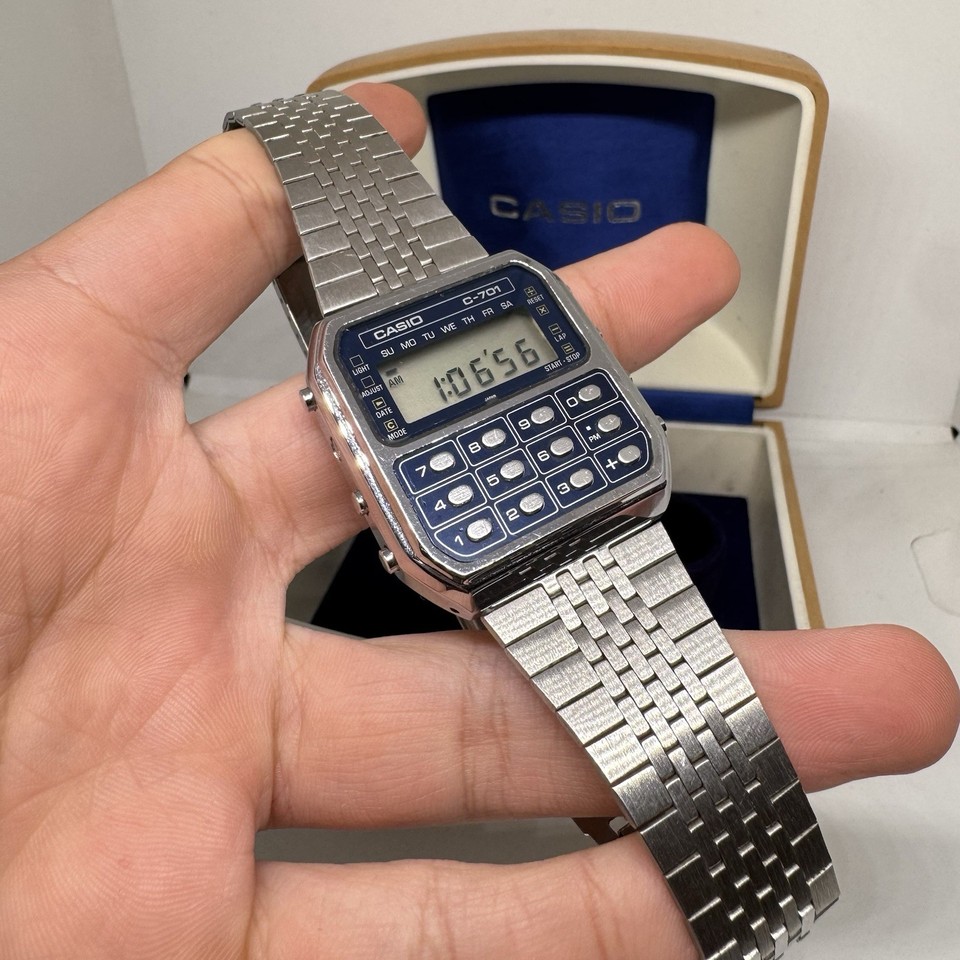 Rare CASIO C-701 Blue Edition 1981 Vintage 133 Calculator Watch N-MINT ...