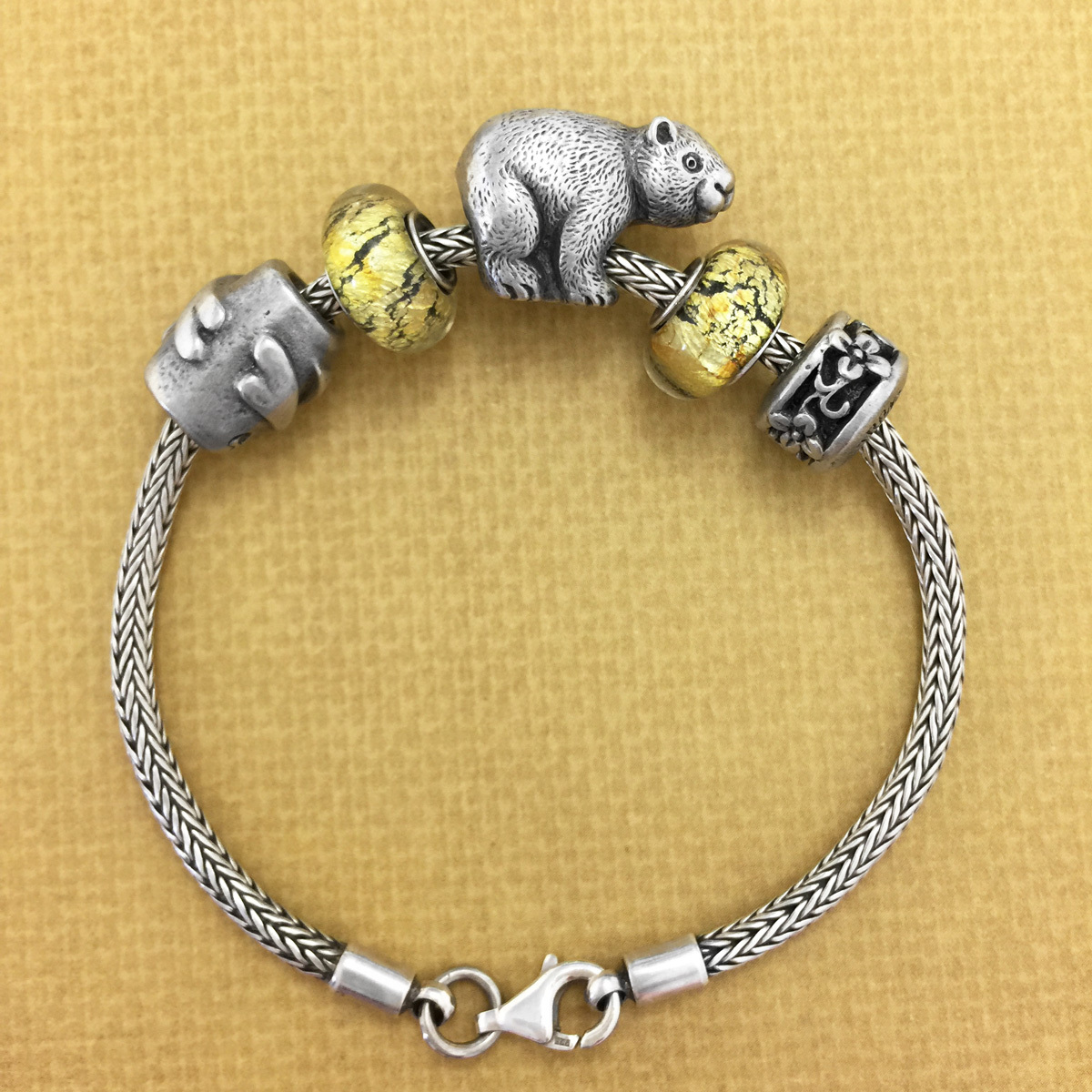 Australian Wombat Pewter Slider Bead Charm,Solid Pewter, Australian ...