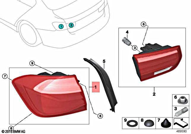 Genuine Outer LED Tail Light Rear Lamp Left BMW F30 LCI 14-17 ...