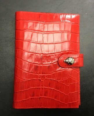 KAREN CALLAN DESIGNS FAUX CROC LEATHER LadyBug Red Rare 4x6 Photo Album ...