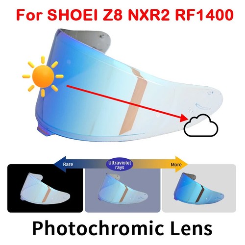 Photochromic Revo Red Blue Visor Lens Shield Fit For SHOEI Z8 NXR2 ...