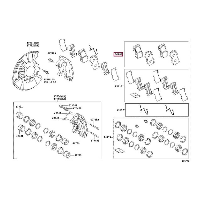 044650K360 Genuine Toyota 04465-0k360 Pad Kit Disc Brake for sale ...