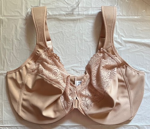 NWT Glamorise 1245 Wonderwire Front-Closure Bra 38F Cappucino Lacey! | eBay