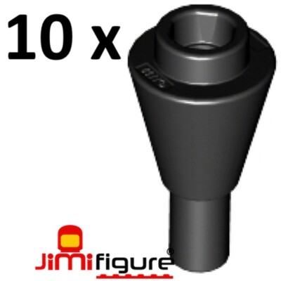 NEW 10 x LEGO Cone 1x1 Inverted with Bar Black 11610 Genuine Bulk Lot ...