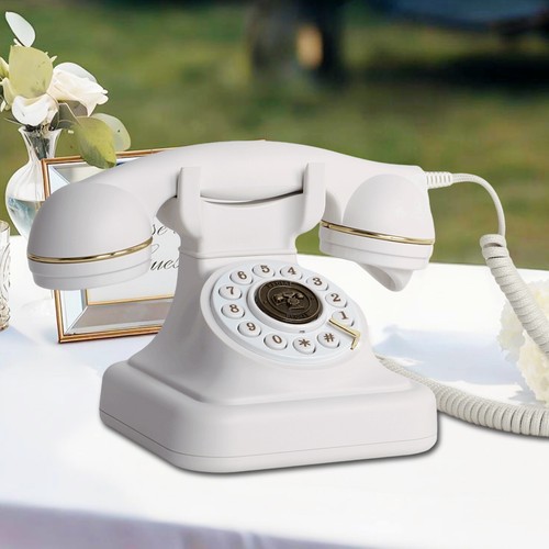 Retro Vintage Original White Phone Audio Guestbook Phone for Desk Hotel ...