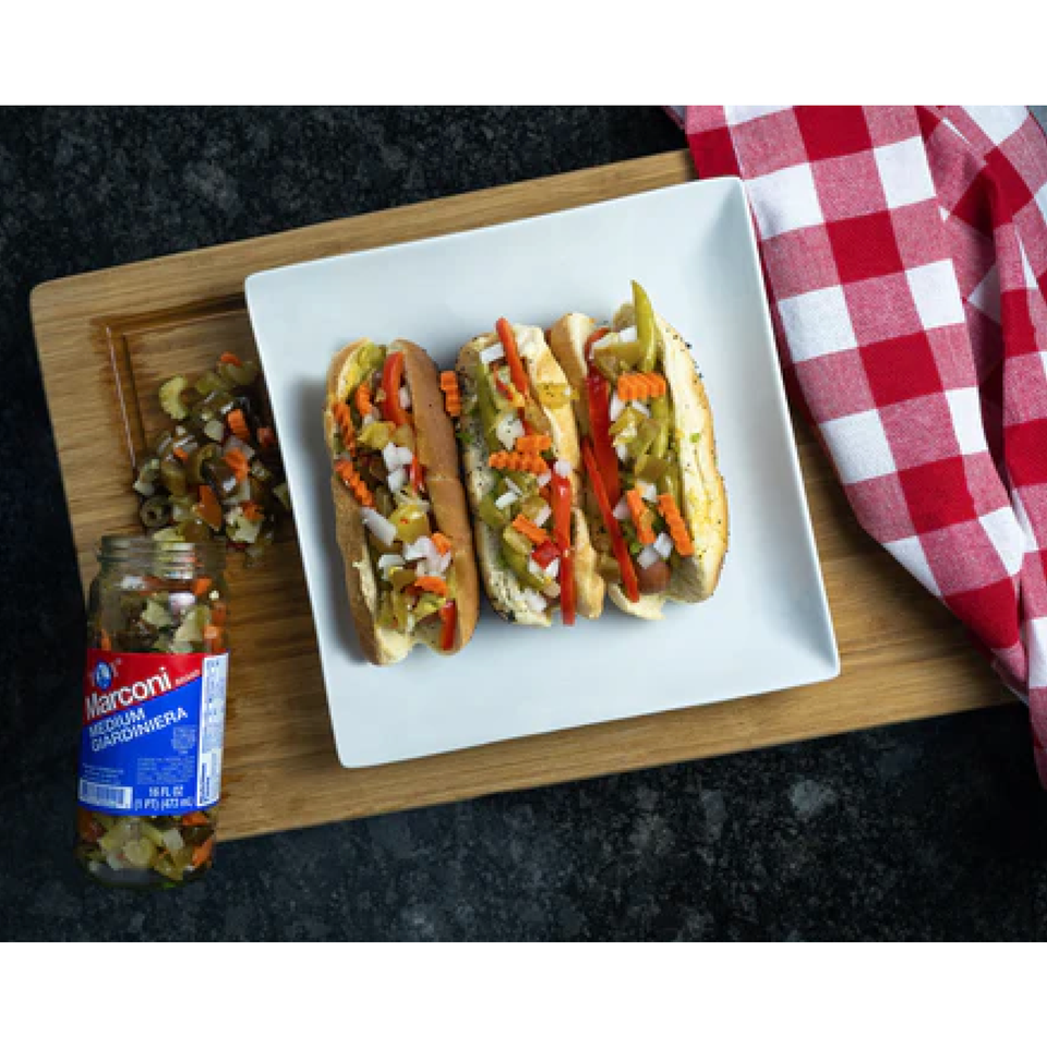 MARCONI 2 Pack Original Chicago Style HOT Giardiniera Peppers 16oz Jars ...