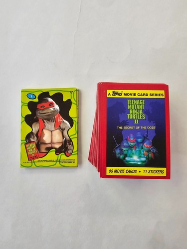 TEENAGE MUTANT NINJA TURTLES II TMNT TOPPS 1991 SET OF 79 CARDS + 16 ...