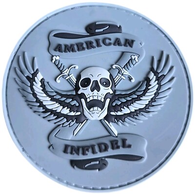 AMERICAN INFIDEL SKULL ACU DARK 3D PVC TACTICAL MILITARY HOOK MORALE ...