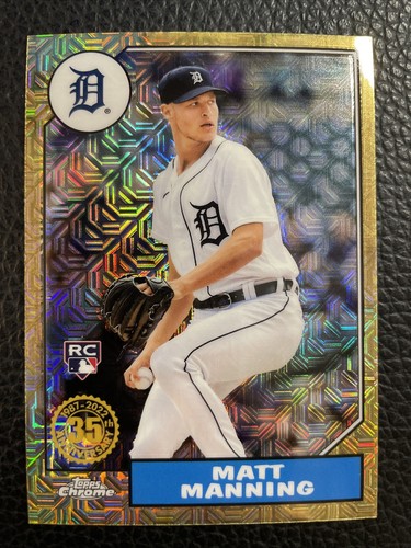 2022 Topps Chrome Matt Manning 35th Anniversary Gold Mojo RC Detroit ...