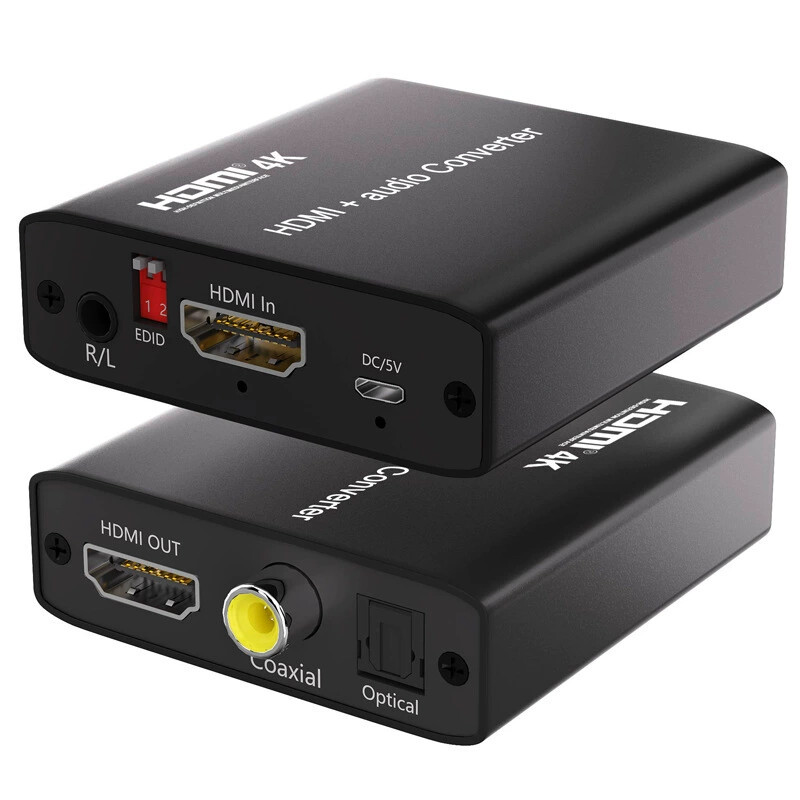 4K HDMI Audio Extractor Splitter HDMI to Toslink SPDIF Coaxial Digital ...
