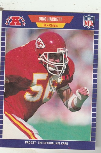 FREE SHIPPING-MINT-1989 Pro Set Dino Hackett #171 CHIEFS PLUS BONUS ...