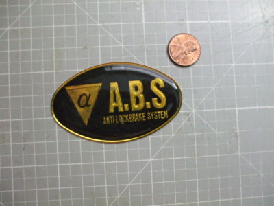 RAISED VINTAGE ABS EMBLEM Sticker Decal Automotive ORIGINAL old stock ...