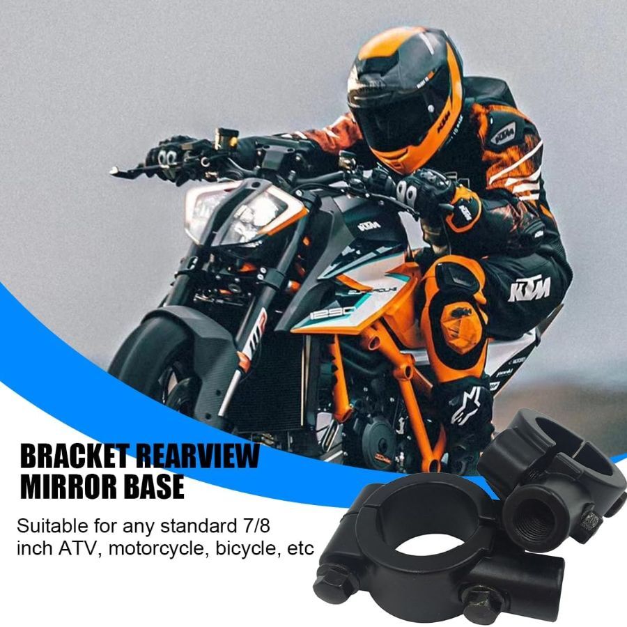 2PCS Motorcycle Mirrors Mounts, 7/8" 8mm Motorbike Handlebar Holder ...