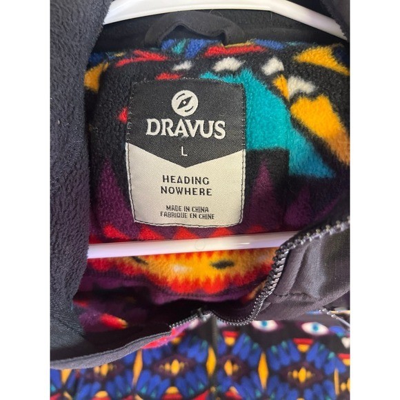 Dravus fleece Aztec colorful hooded zip up men's size large | eBay