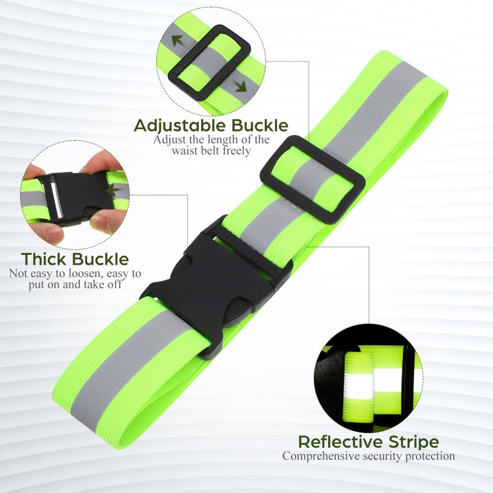 Safety Reflective Belt Elastic Adjustable High Visibility Safety Gear ...