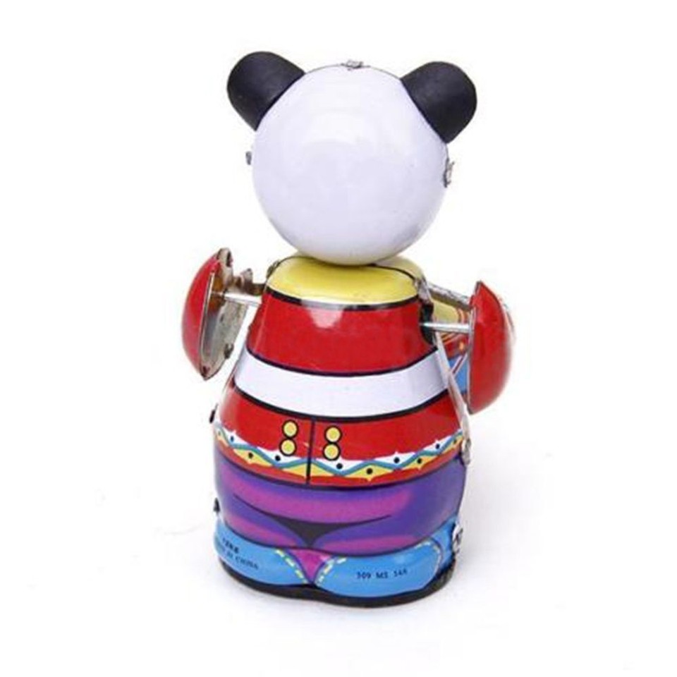 Metal Colorful Drummer Wind Up Bear Robot Toy Toy Figures Collectible ...