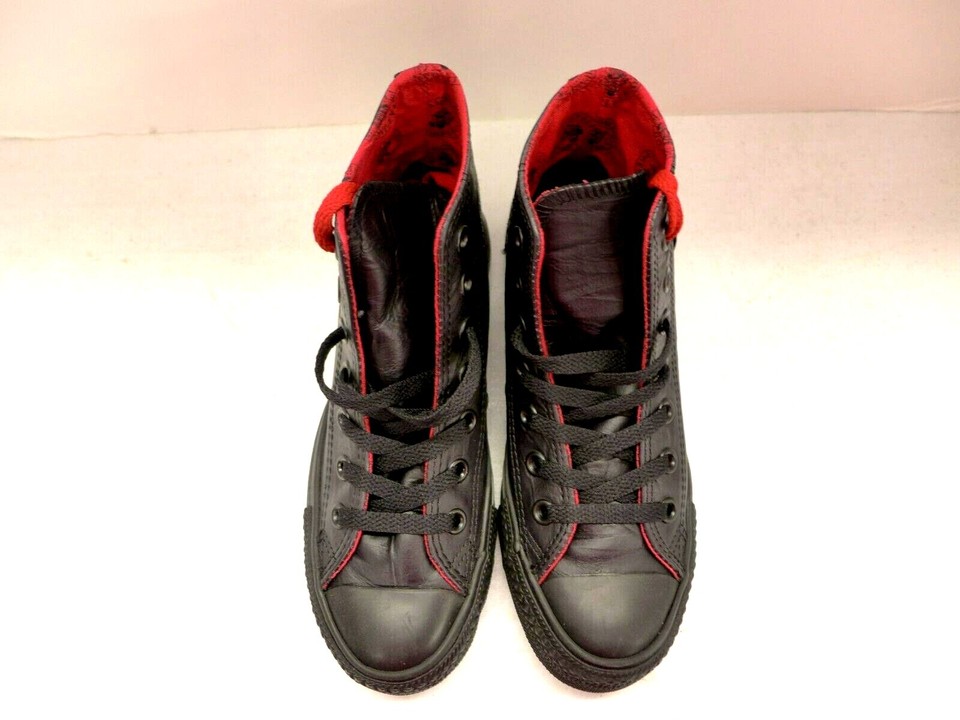 Converse All Star Ramones Hey Ho Leather High Tops Black Unisex New | eBay
