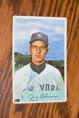 JERRY COLEMAN SIGNED AUTOGRAPHED 1954 BOWMAN CARD # 81 NEW YORK YANKEES ...