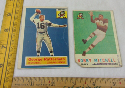 Bobby Mitchell George Ratterman Cleveland Browns 1950s football card ...