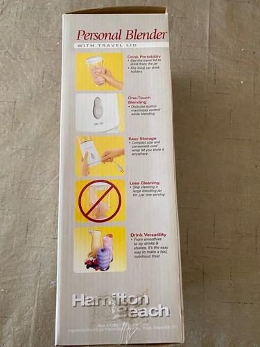 Hamilton Beach Personal Single Serve Blender with Travel Lid White ...