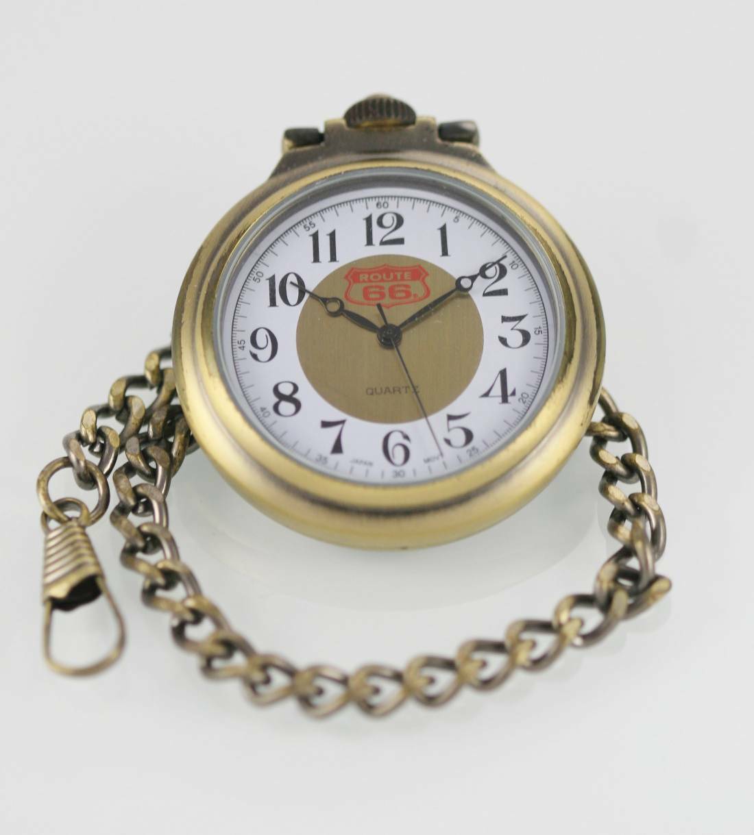 Route 66 Watch Mens White Stainless Steel Gold Battery Easy Read Pocket ...