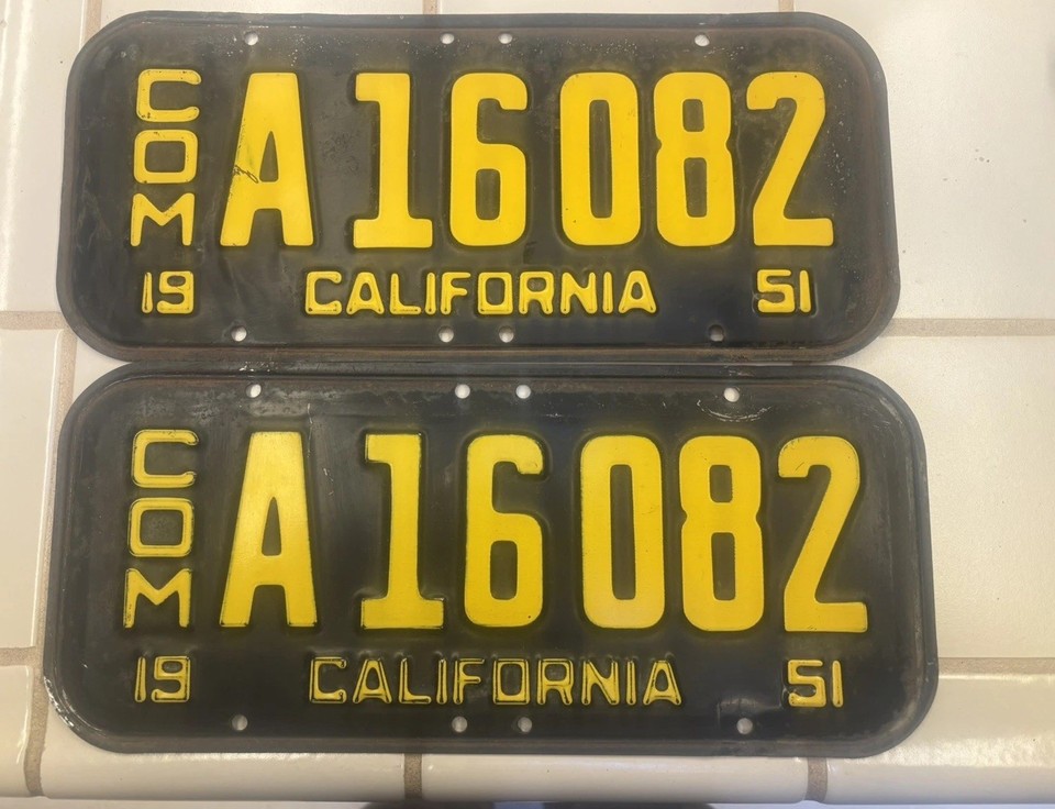 1951 California commercial License Plates - pair | eBay