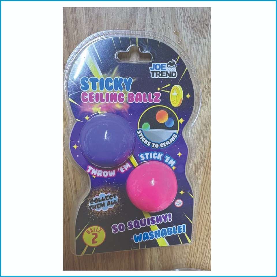 Joe Trend Sticky Ceiling 2 Ballz – Squishy Glow Throw & Stick Toy for ...