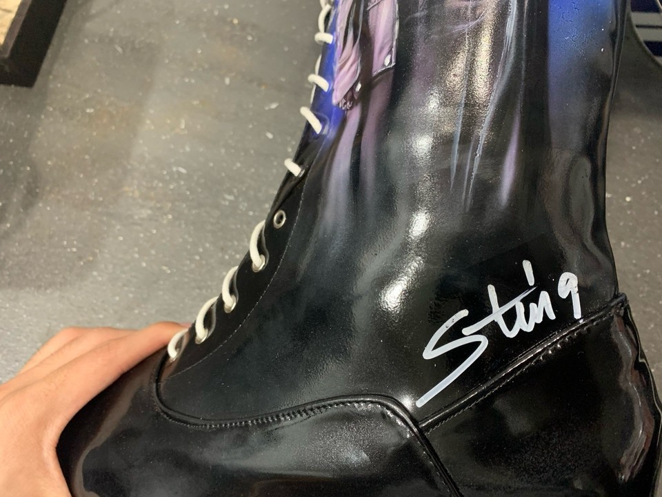 The Icon Sting Autographed Boot W/proof Wcw Wrestling Aew Signed Wwe ...