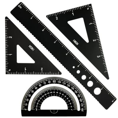 Metal Triangular Scale Ruler Set, 4 Pieces Aluminum 8 Inch Ruler with ...