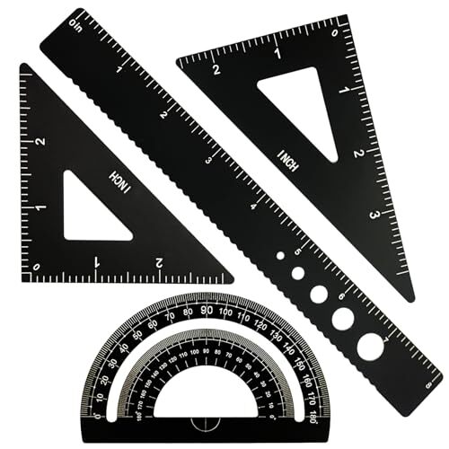 Metal Triangular Scale Ruler Set, 4 Pieces Aluminum 8 Inch Ruler with ...