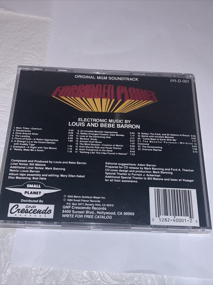 FORBIDDEN PLANET "Original Soundtrack" Louis & Bebe Barron SMALL PLANET ...