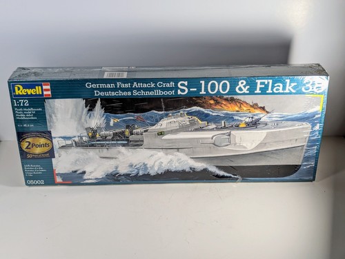 Revell 05002 German Fast Attack Craft Schnellboot S-100 & Flak 38 1/72 ...