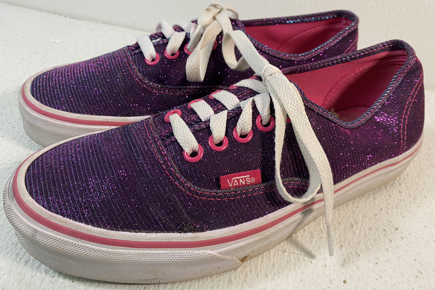 VANS Pink/Blue Iridescent Off The Wall Sneakers Women… - Gem