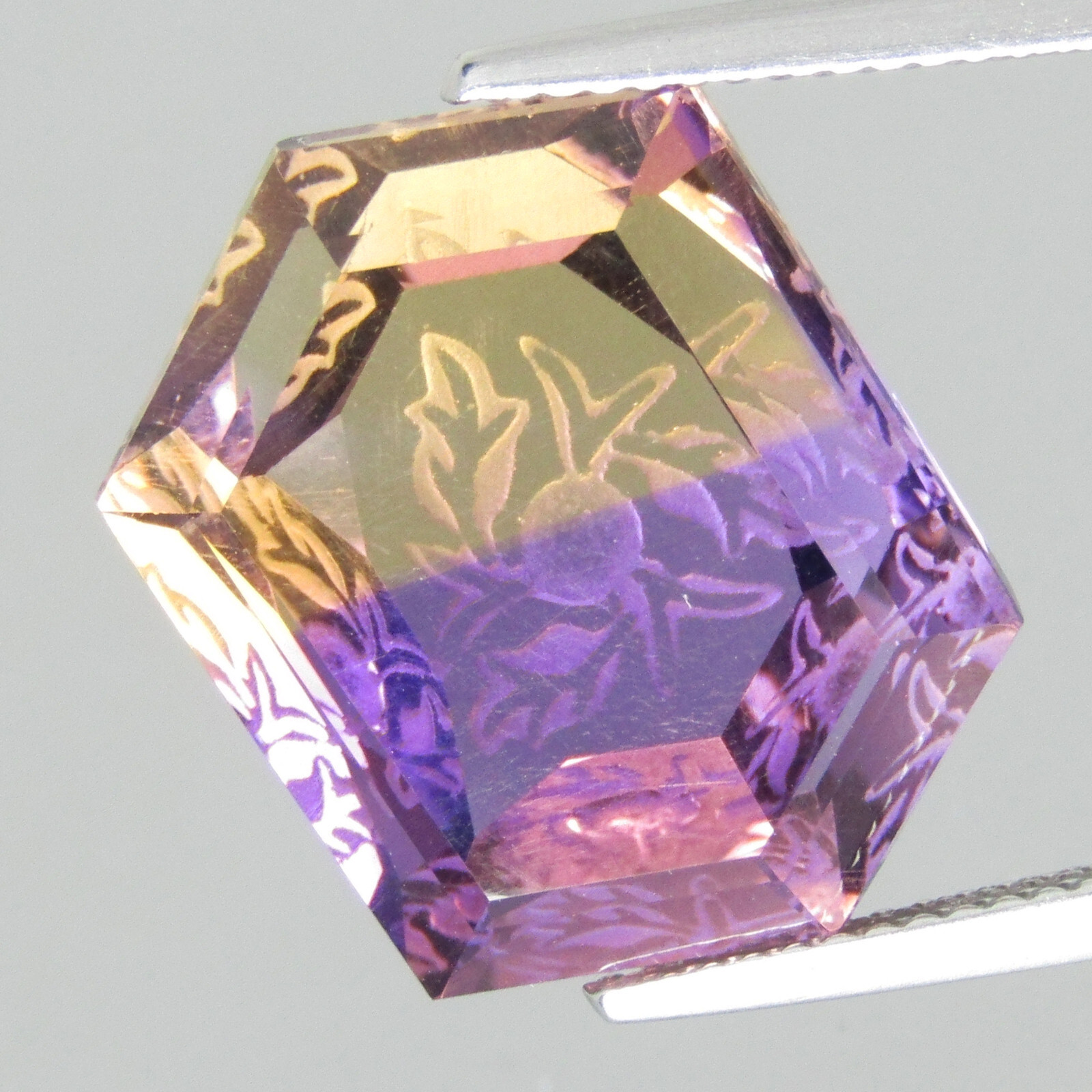 18.58Cts Glorious Natural Bolivian Ametrine Fancy Hexagon Cut ...